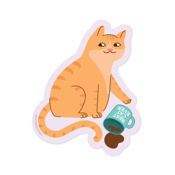 Coffee Cat Sticker | Seltzer Goods