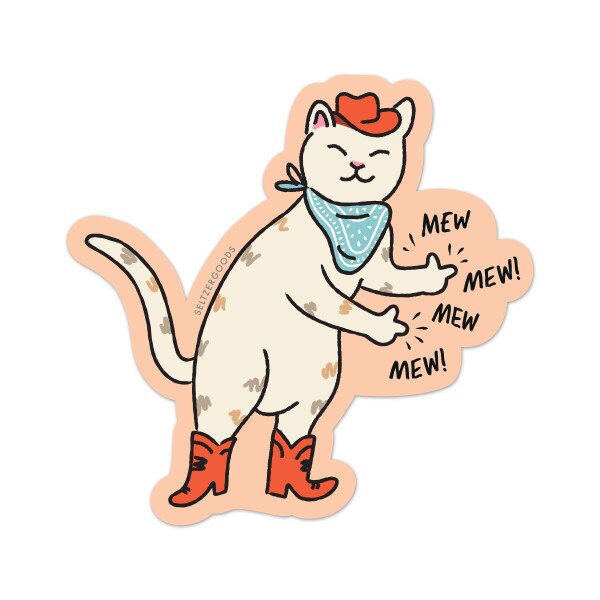 Cowboy Kitty Sticker | Seltzer Goods