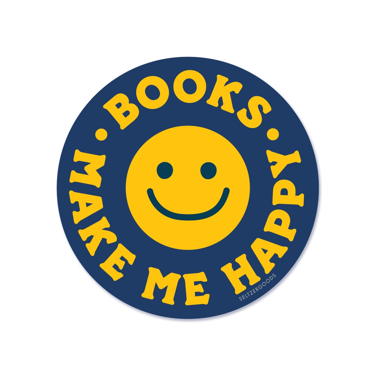 Happy Books Smiley Sticker | Seltzer Goods