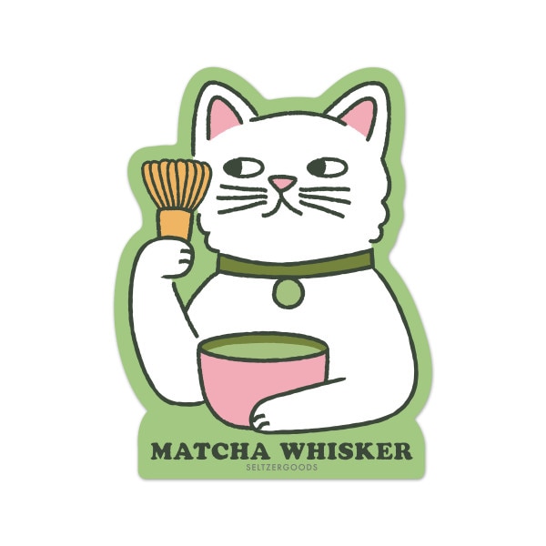 Matcha Whisker Sticker | Seltzer Goods