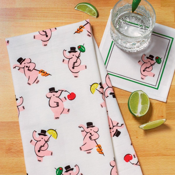 Pink Elephants Tea Towel | Seltzer Goods