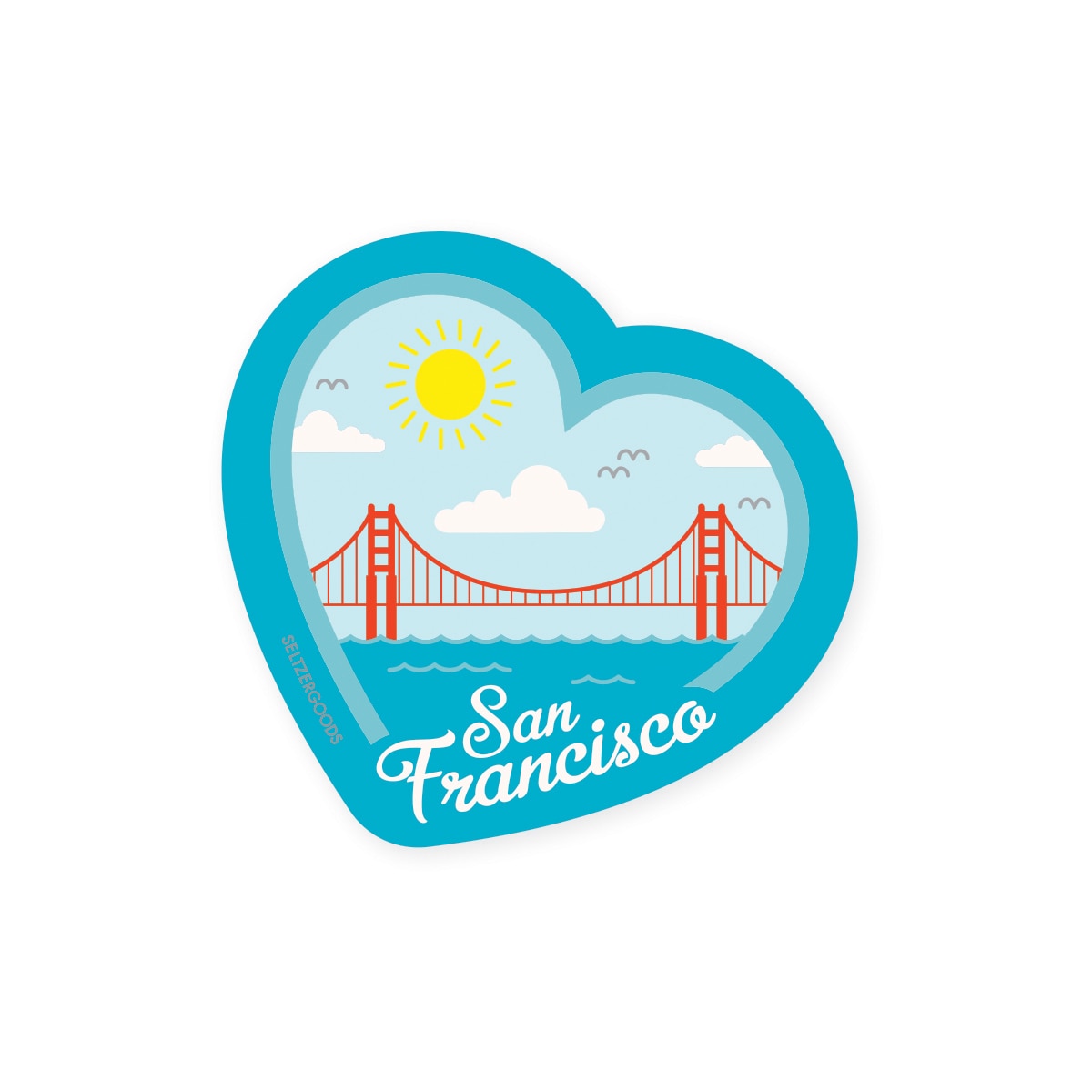 SF Heart Scene Sticker | Seltzer Goods