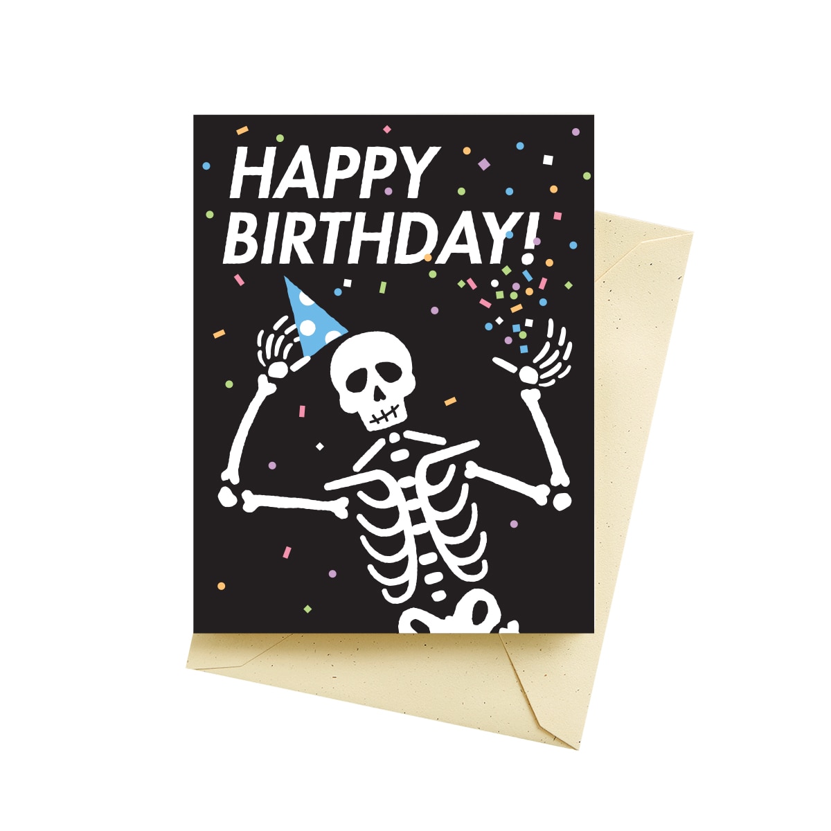 Skeleton Confetti Birthday Card | Seltzer Goods